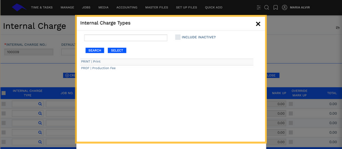 How to create an Internal Charge