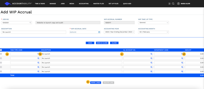 Reconcile WIP balance (WIP Take Up)