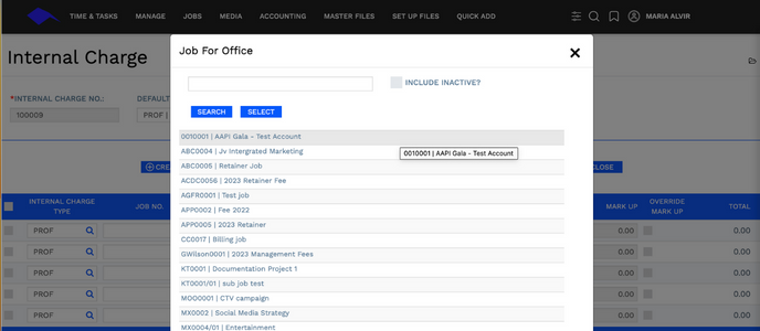 How to create an Internal Charge