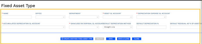 How to create Fixed Asset Types