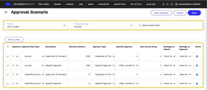 How to create sequential approvals for Journals