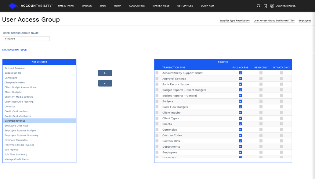 User access groups