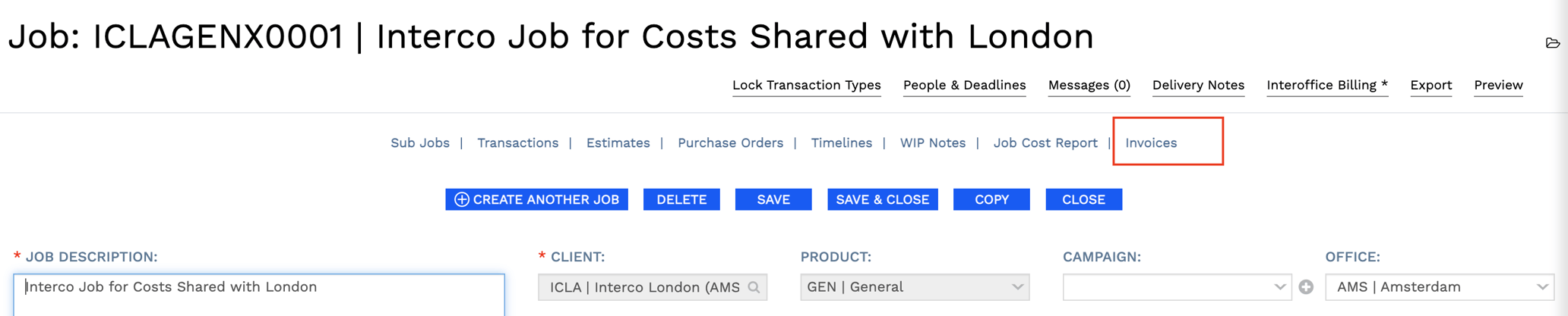 Intercompany cost sharing through Interoffice Billing