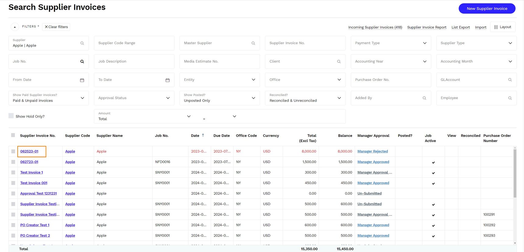 How to post or unpost a Supplier Invoice