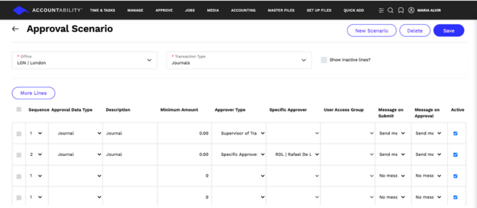 Approval & posting settings