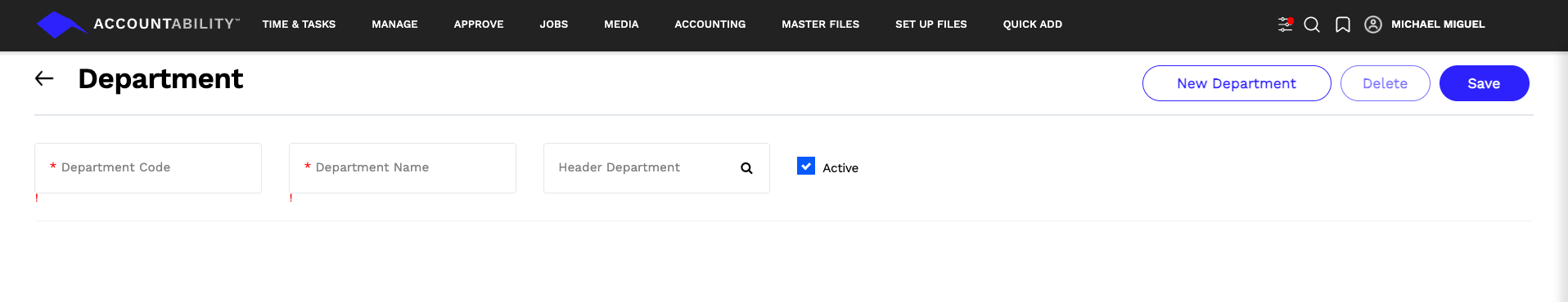 How to create a department