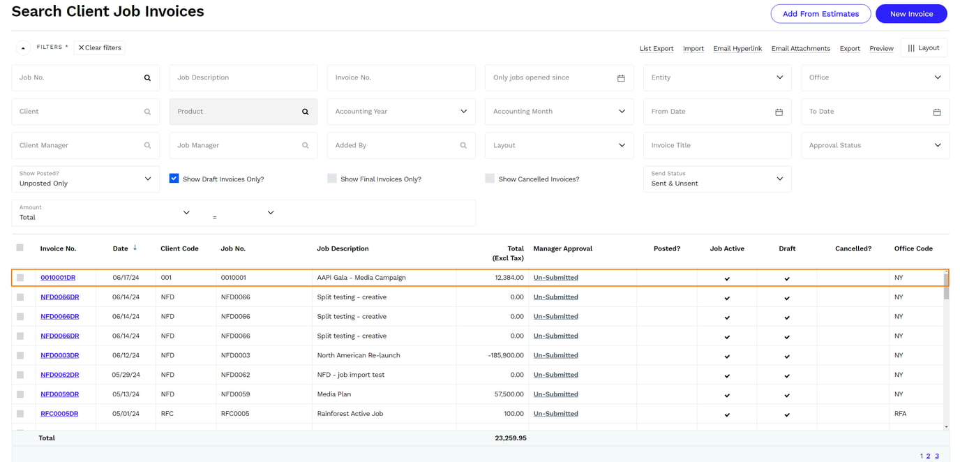 How to create multiple client job invoices